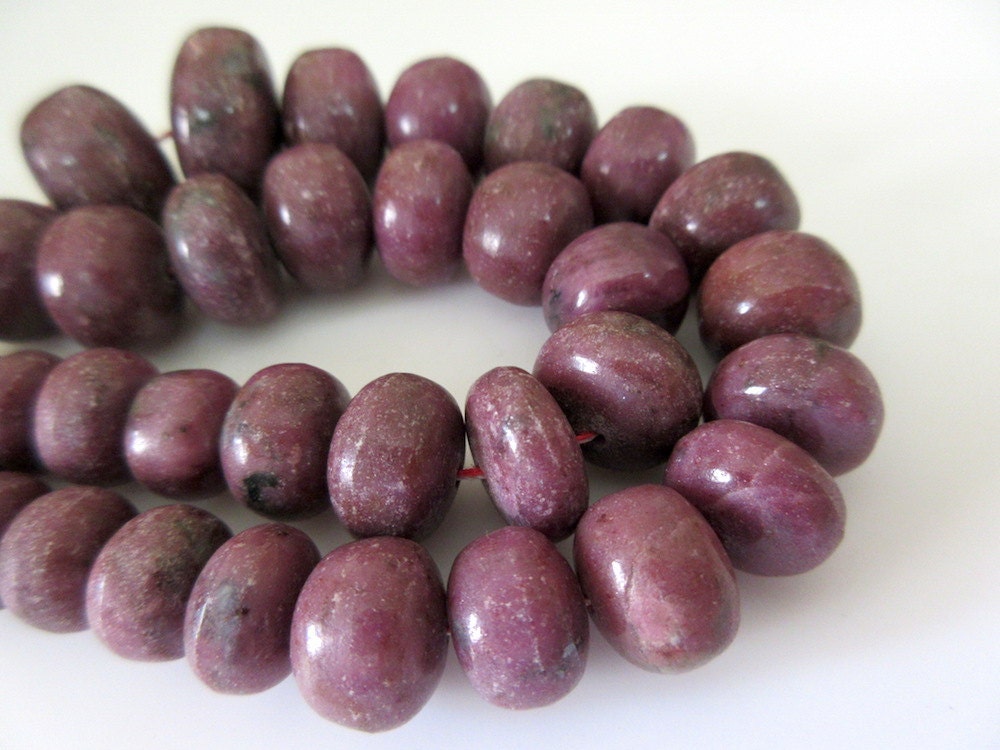 Natural Ruby Smooth Rondelle Beads Ruby Bead Necklace - Etsy