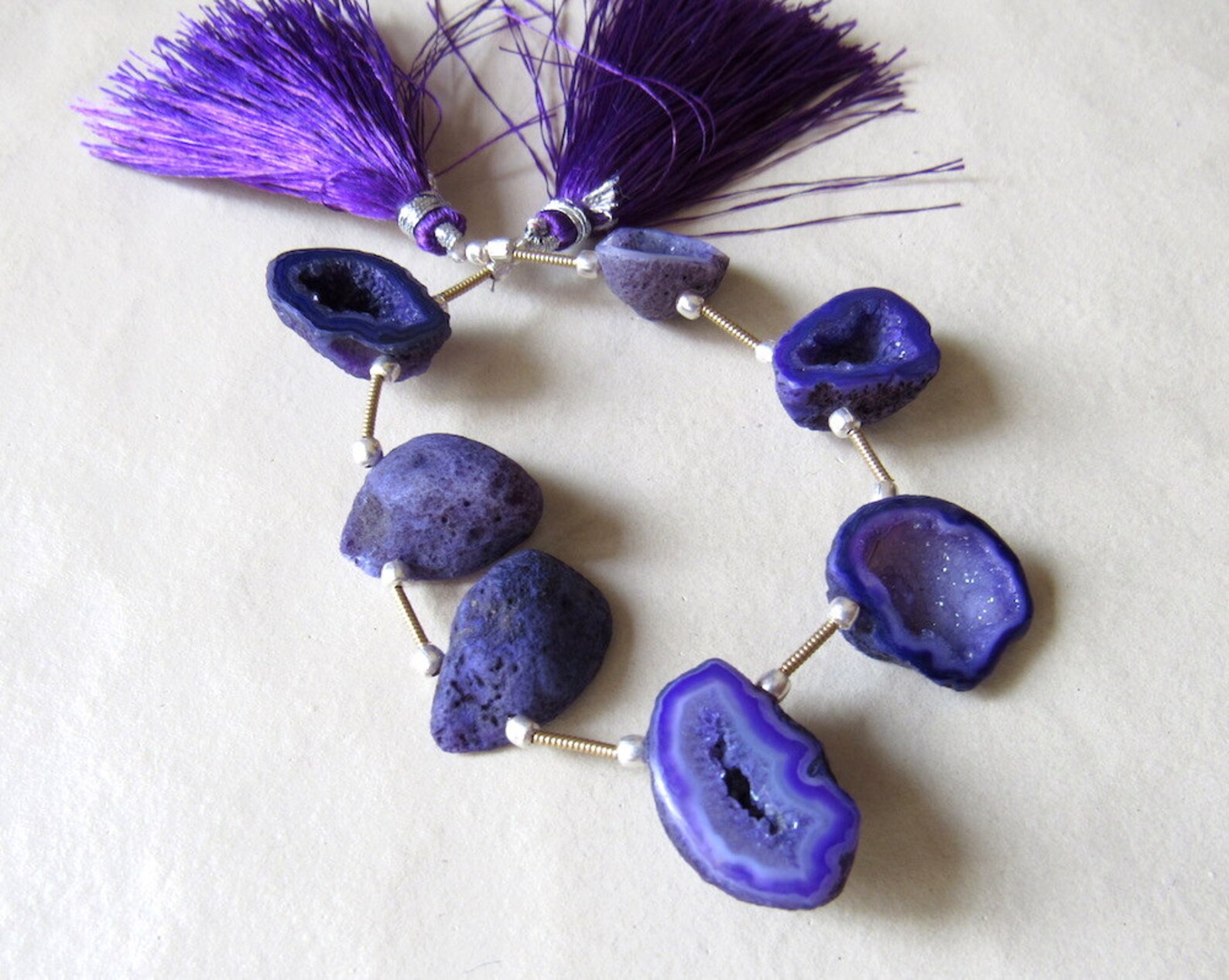 1 Strand Purple Geode Druzy Cave Beads Tabasco Geode Beads - Etsy