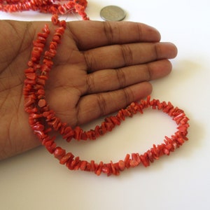 Natural Coral Chips, Original Italian Red Coral Uncut Beads, 4mm to 8mm ...