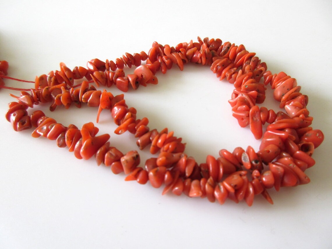 Natural Italian Coral Chips Original Italian Red Coral Beads - Etsy