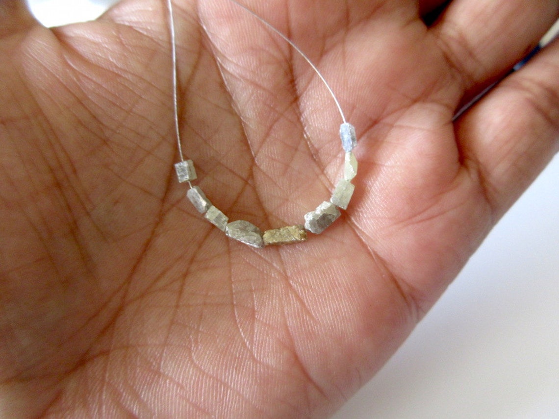 Grey Yellow Red Raw Rough Polished Diamond Sticks for Bar Necklace ...
