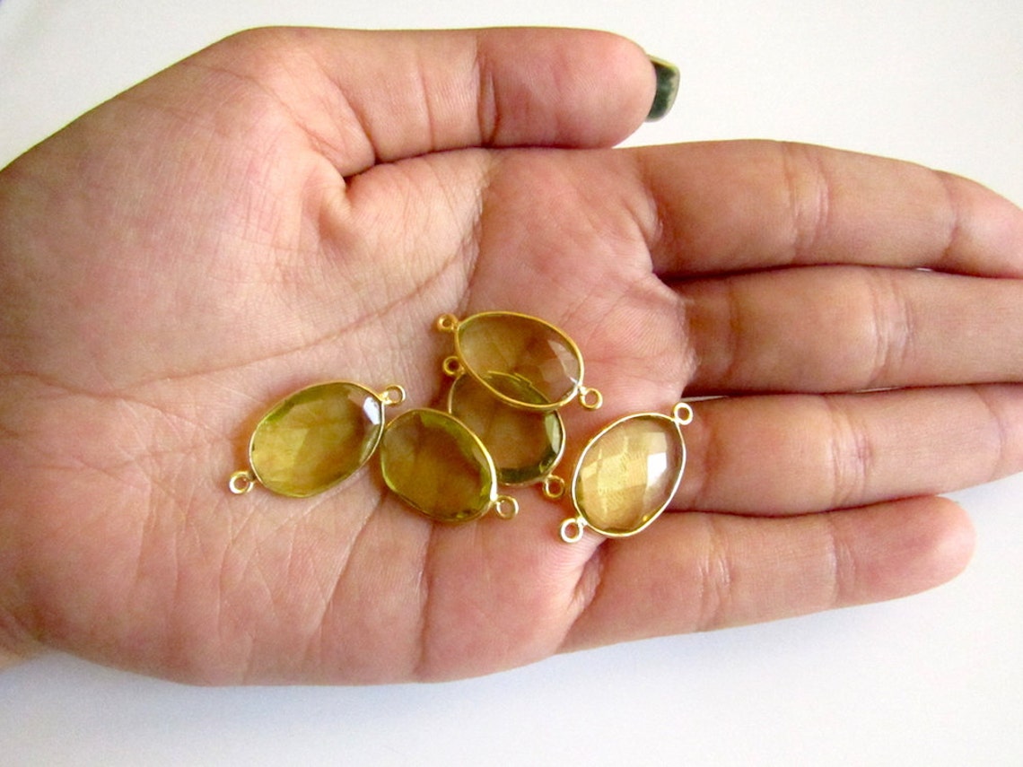 5 Pieces Hydro Quartz Jewelry Connectors Lemon Quartz Color - Etsy