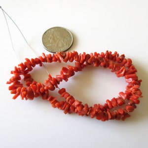 Natural Coral Chips, Original Italian Red Coral Uncut Beads, 4mm to 8mm ...