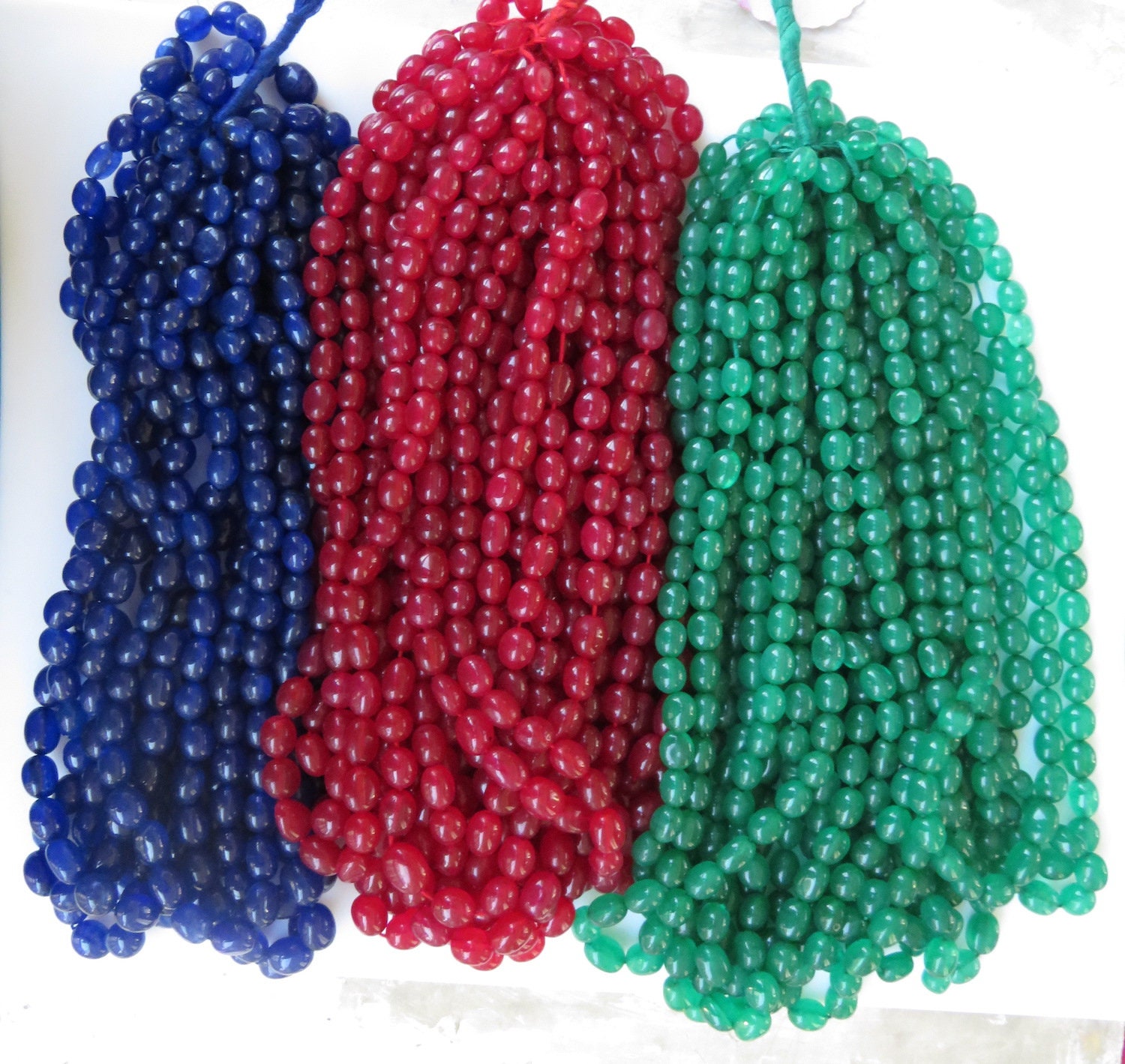 Blue Jade Smooth Oval Beads, Blue Jade Oval Beads, 9mm to 12mm Blue ...