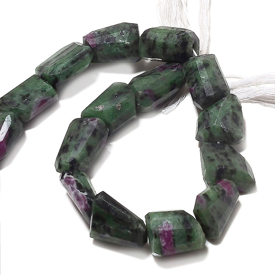Huge Ruby Zoisite Step Cut Tumble, Ruby Zoisite Nugget Beads, Faceted ...