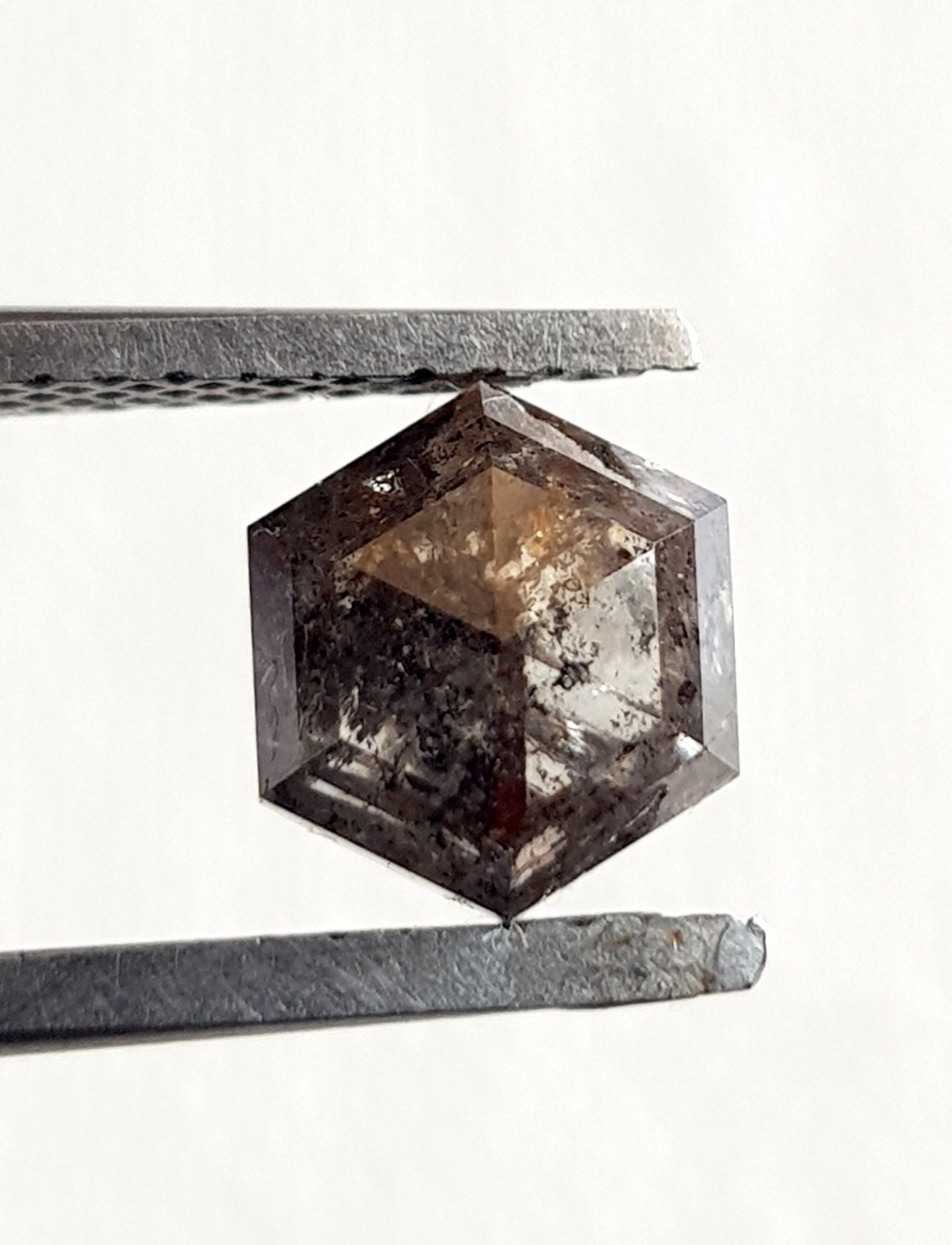 1.77CTW/7.1mm Clear Black/Grey Fancy Hexagon Shield Shape Salt | Etsy