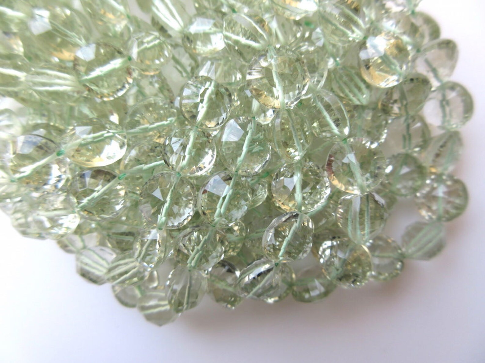 Green Amethyst Concave Cut Beads Concave Cut Round Green - Etsy India