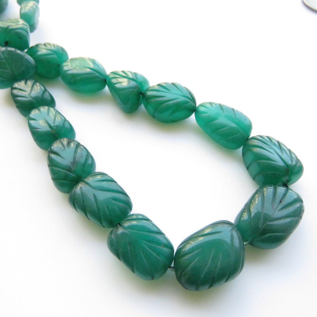 Green Jade Carved Tumble Beads, Green Jade Tumbles, 15mm to 22mm Green ...