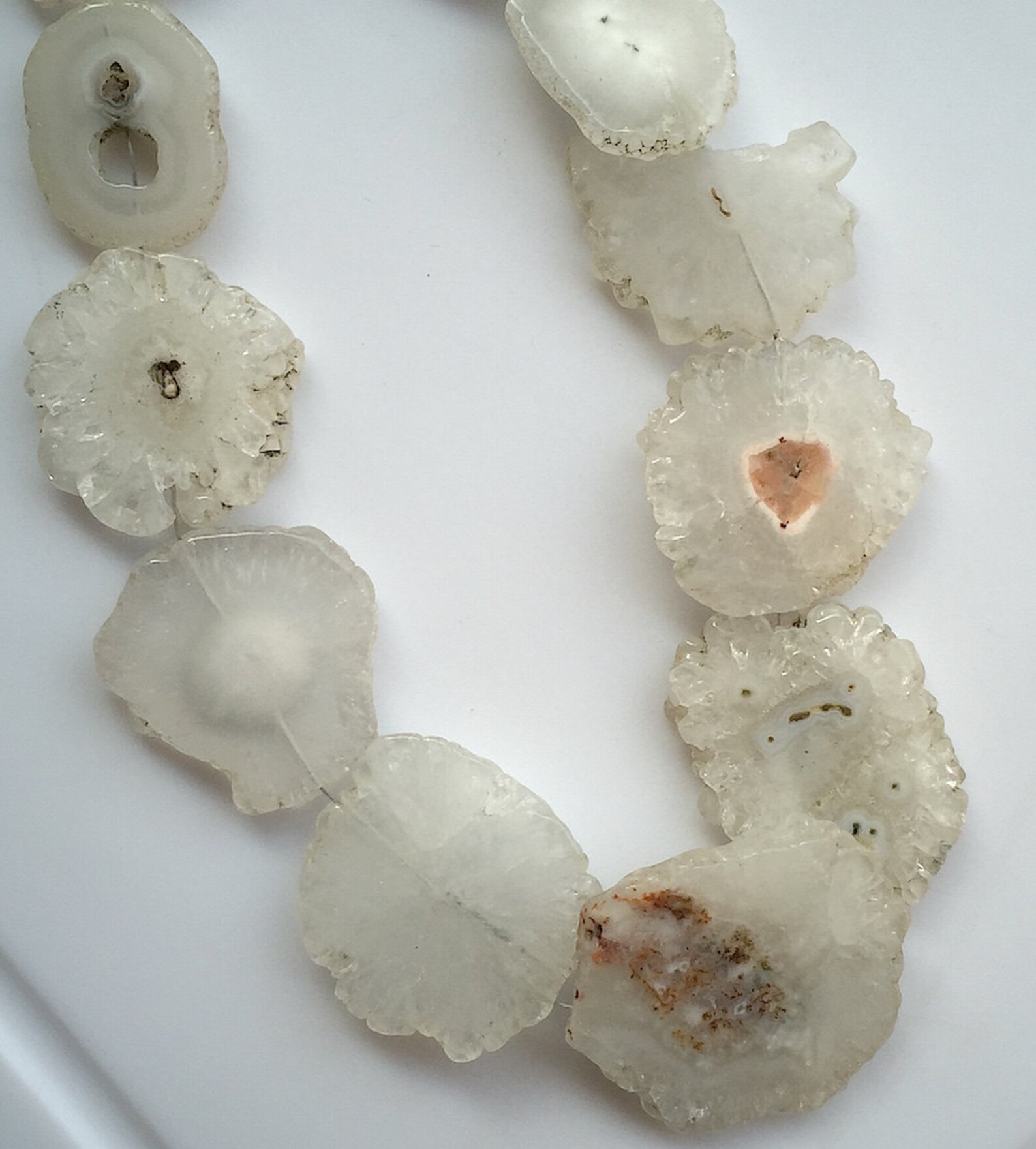 White Solar Quartz, Stalactite Slice, Natural Solar Quartz Slices ...