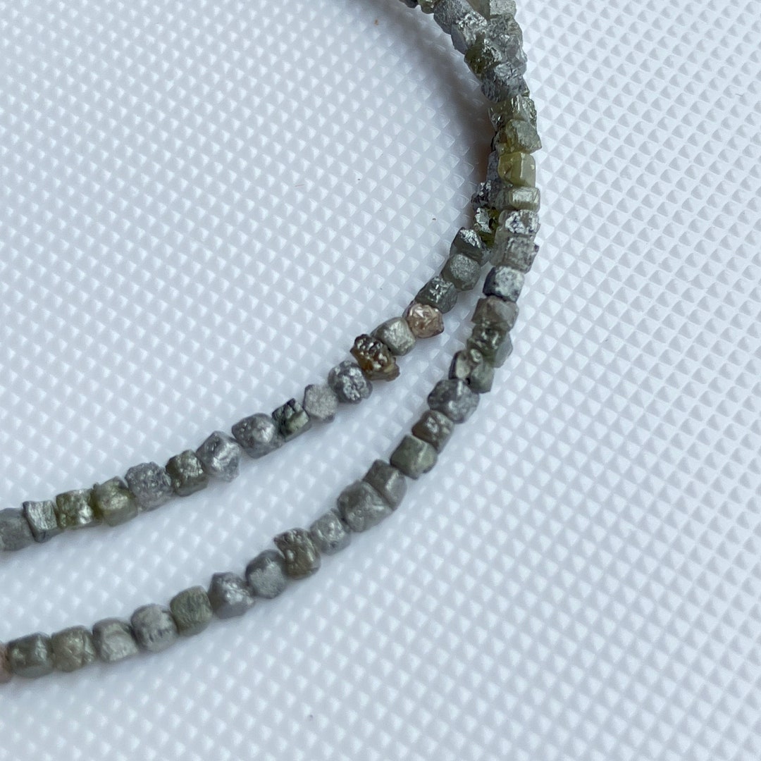 2mm to 2.5mm Raw Uncut Natural Grey Diamond Box Beads, Conflict Free ...