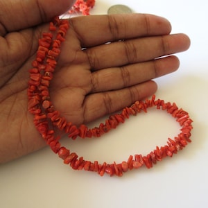Natural Coral Chips, Original Italian Red Coral Uncut Beads, 4mm to 8mm ...
