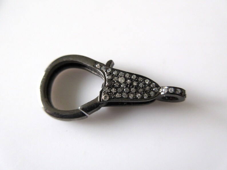 1pc Sterling Silver Diamond Lobster Clasp With Cubic Zirconia - Etsy