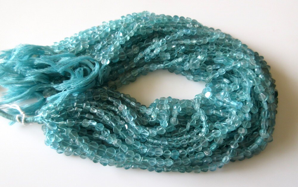 5 Strands Blue Apatite Flat Coin Beads Apatite Beads Apatite | Etsy