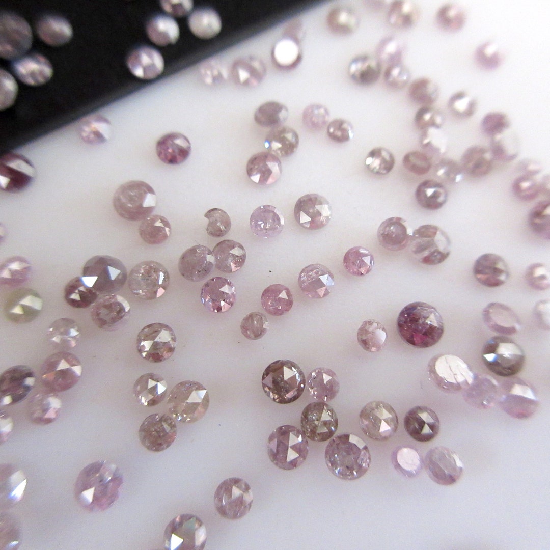 5 Pieces 1.5mm to 2.5mm Natural Pink Rose Cut Diamonds Loose, Natural ...