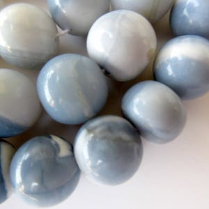 Natural Blue Opal Smooth Round Beads, Peruvian Blue Opal Beads, 10mm to ...
