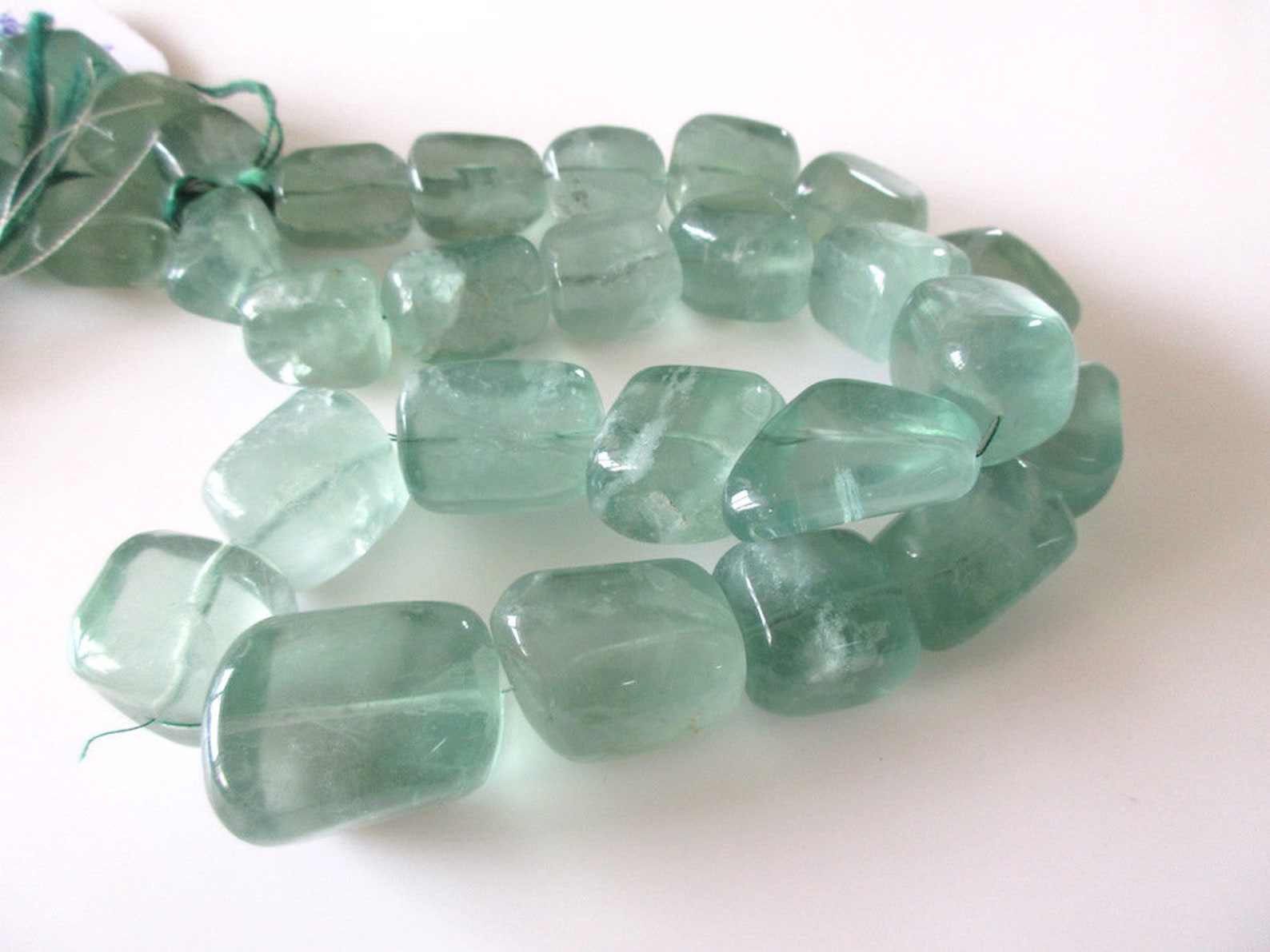 Huge Green Fluorite Tumble Beads Natural Fluorite Tumbles - Etsy