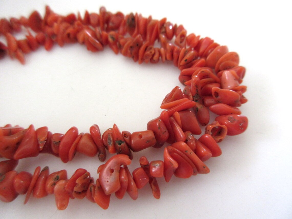 Natural Italian Coral Chips Original Italian Red Coral Beads - Etsy