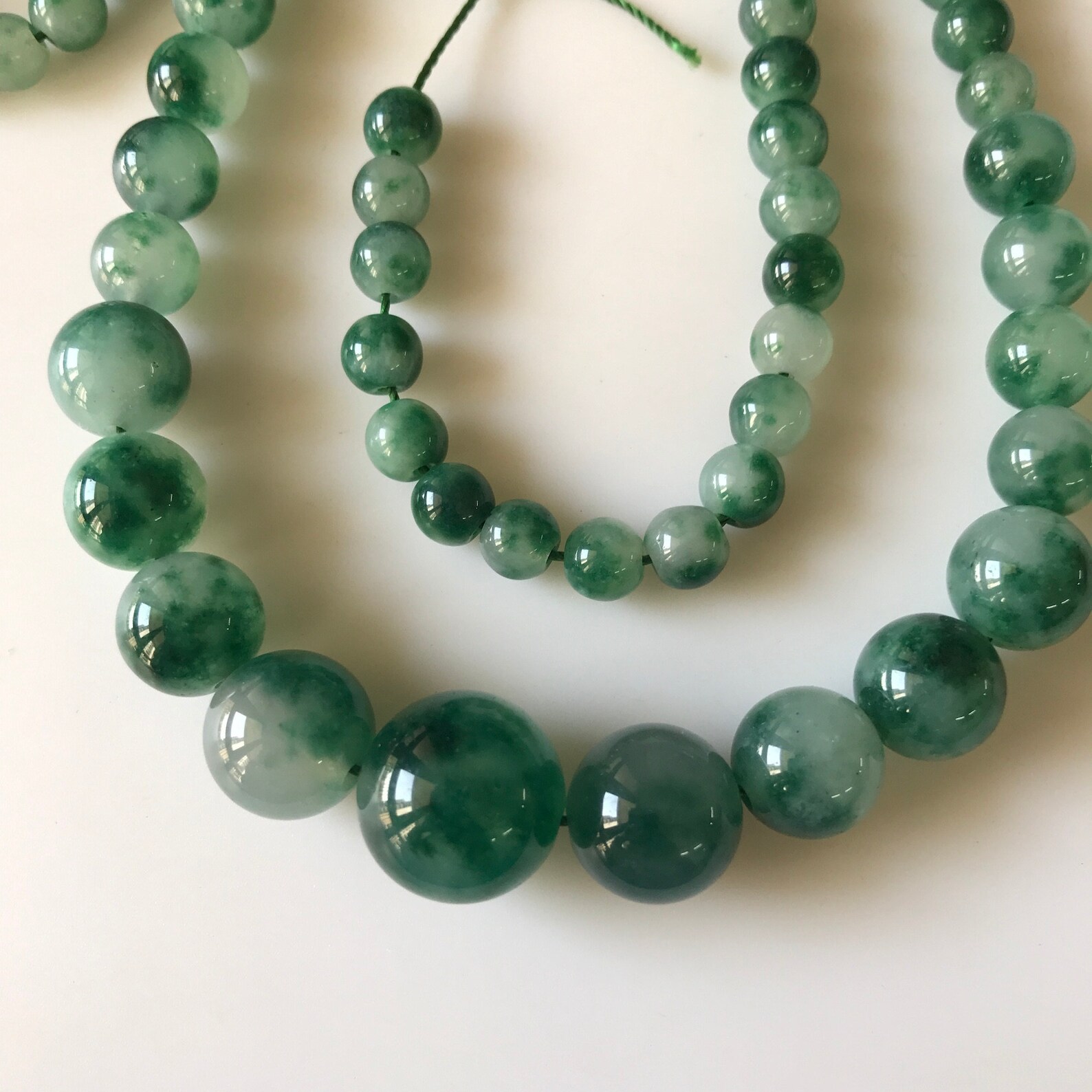 6mm to 13mm Emerald Green Jade Round Beads Green Moss Agate Jade Smooth ...