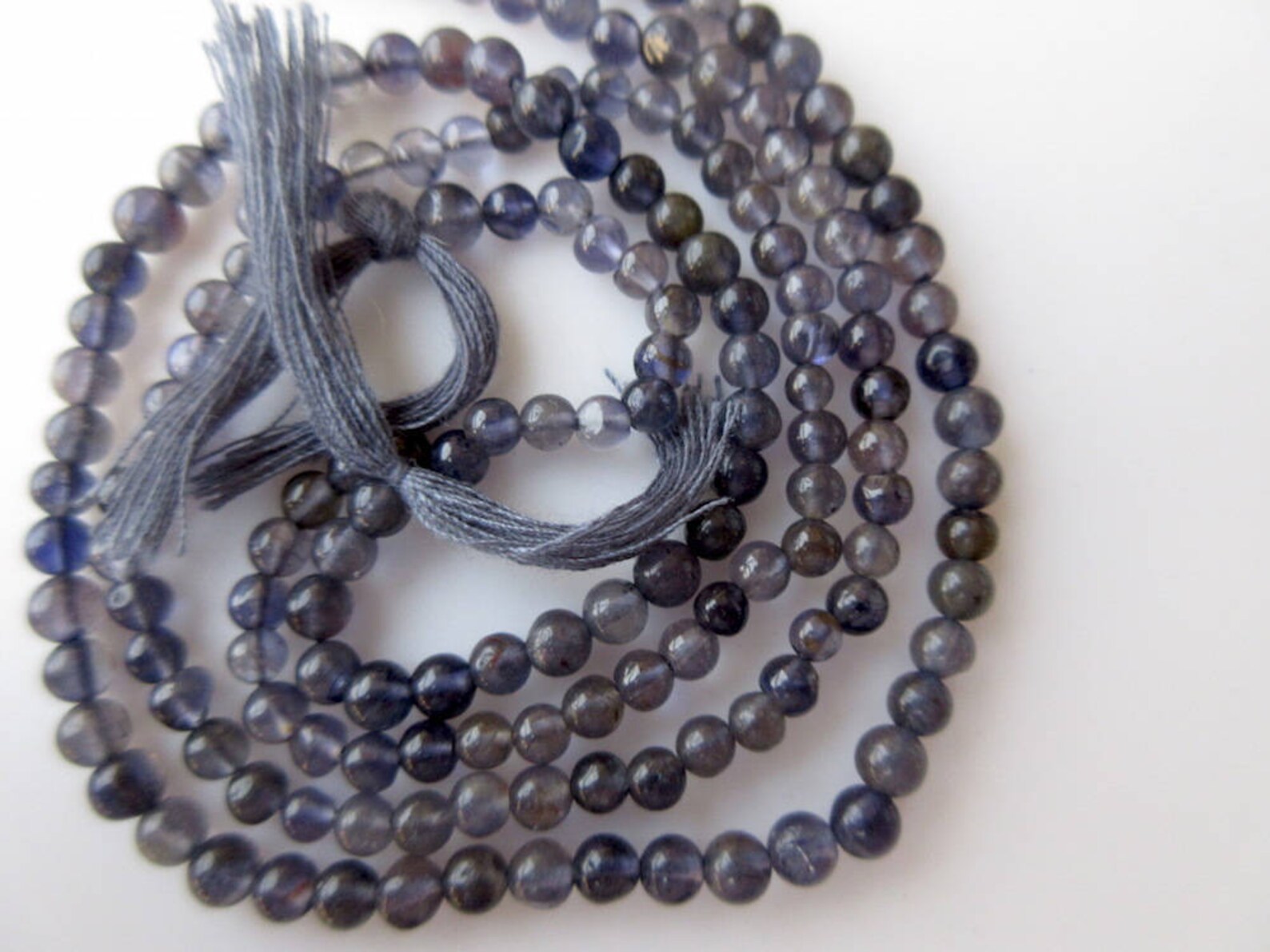 Natural Blue Iolite Round Beads, Iolite Smooth Round Beads, 4mm/5mm and ...