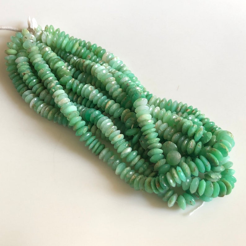 Natural Green Chrysoprase Faceted Button Beads 10mm Chrysoprase German ...