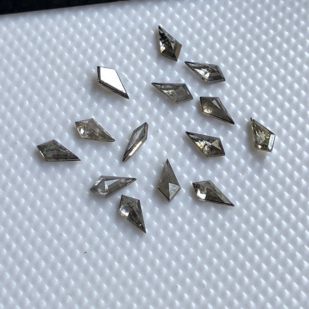 Tiny 4x2mm Kite Shield Shape Clear Grey Black Salt and Pepper Natural ...