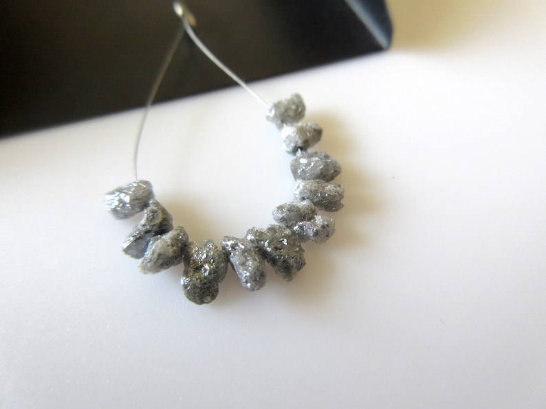 5pcs Huge Gray Raw Diamond Spikes, Rough Natural Diamond Beads, Loose ...