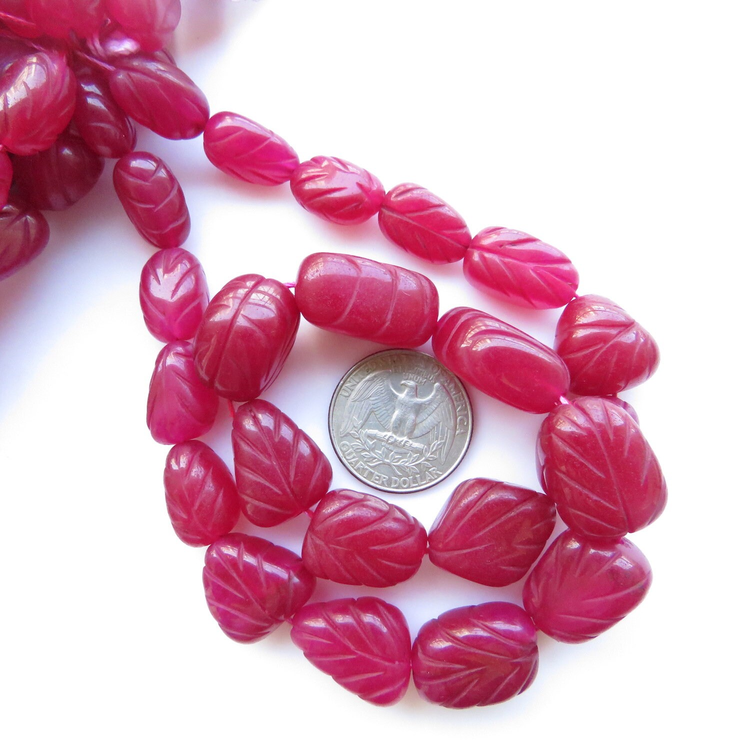 Pink Jade Carved Tumble Beads Pink Jade Tumbles 15mm to 21mm - Etsy