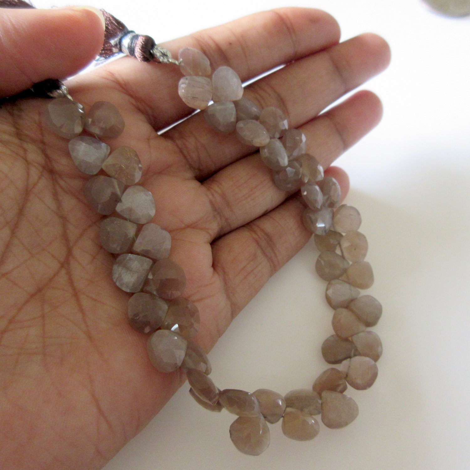 Peach Brown Moonstone Heart Briolettes Natural Moonstone | Etsy