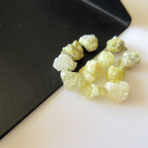 5 Pieces Raw Rough Yellow Diamonds, 5mm Each Uncut Diamonds for Making ...