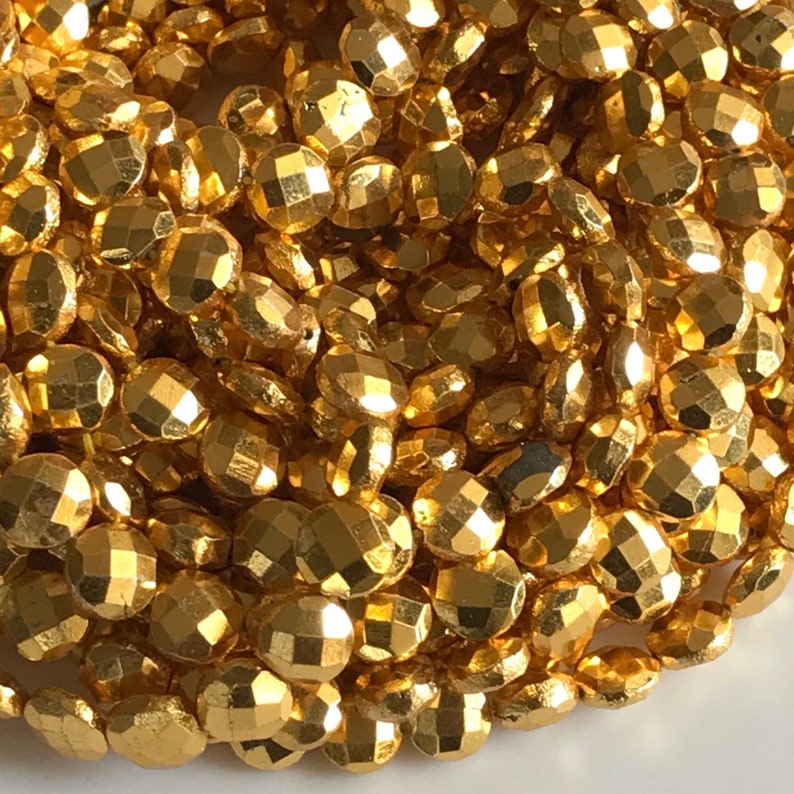 Gold Pyrite Faceted Coin Beads 6mm/7.5mm Wholesale Pyrite | Etsy