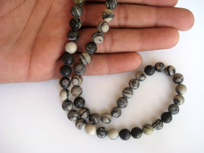 Zebra Agate Large Hole Gemstone Beads 8mm Zebra Agate Smooth - Etsy
