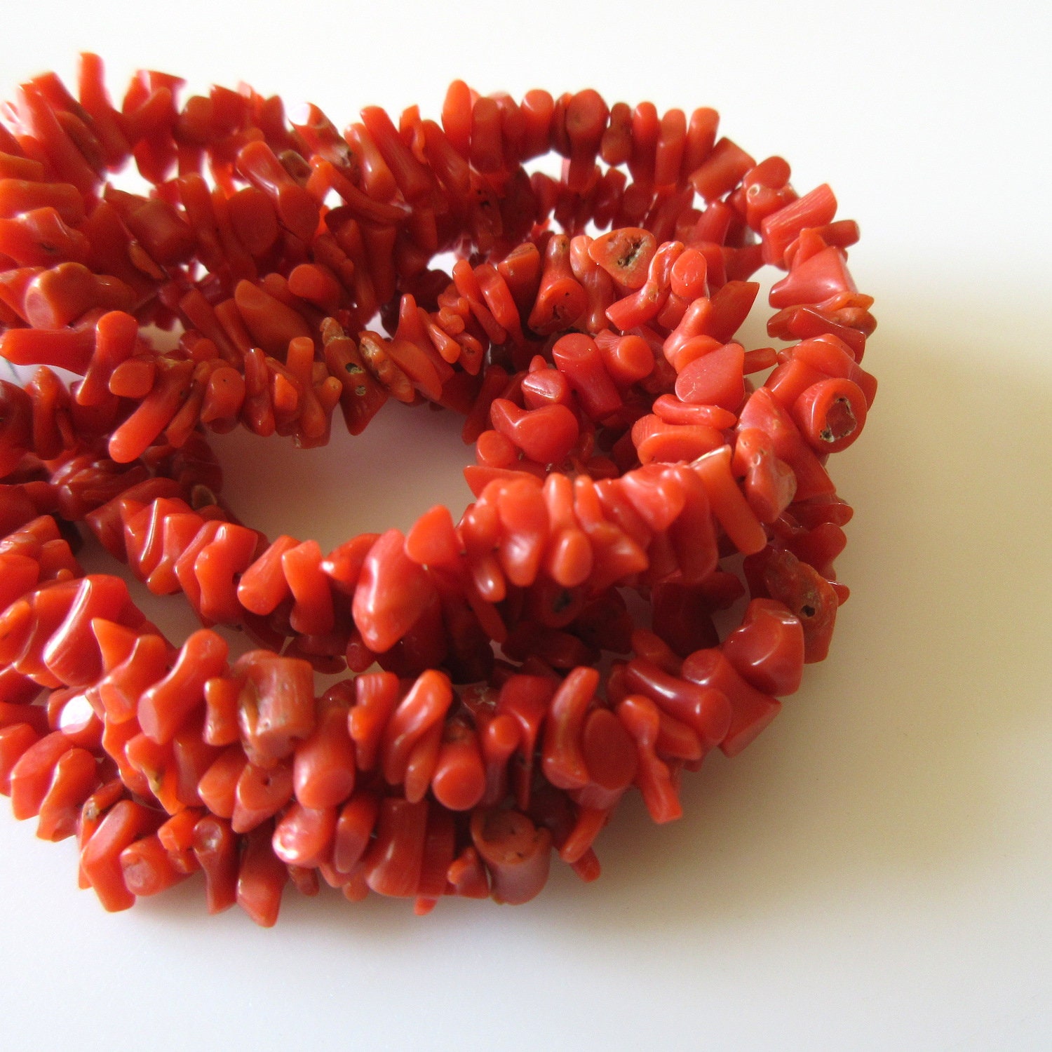 Natural Coral Chips Original Italian Red Coral Uncut Beads | Etsy