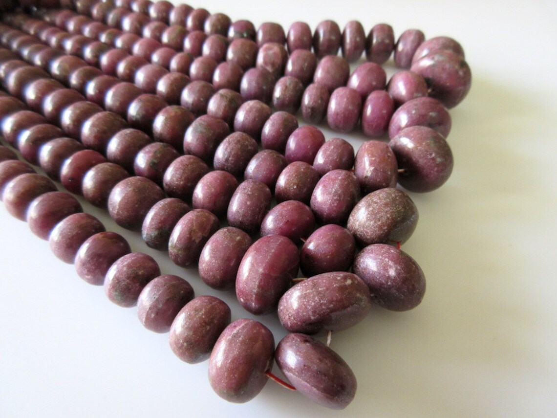 Natural Ruby Smooth Rondelle Beads Ruby Bead Necklace - Etsy