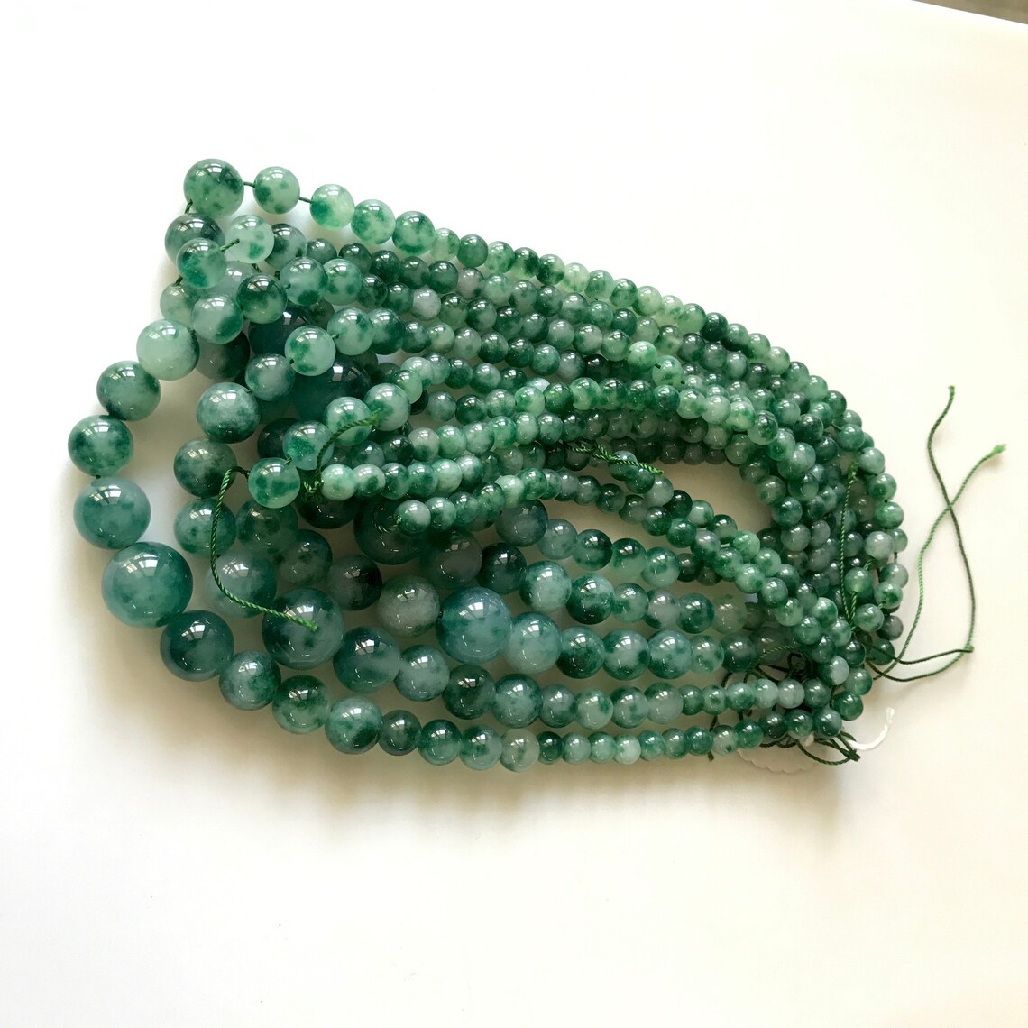 6mm to 13mm Emerald Green Jade Round Beads Green Moss Agate Jade Smooth ...