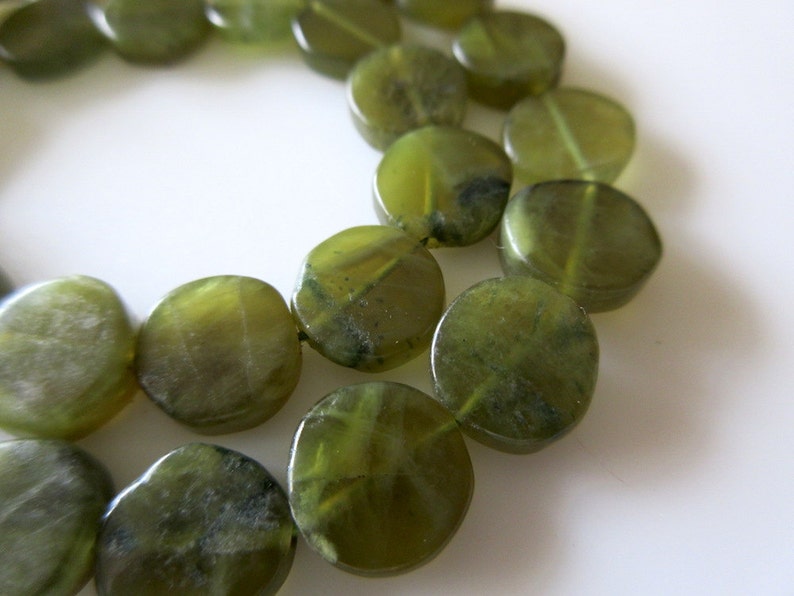 5 Strands Wholesale Vessonite Green Garnet Smooth Flat Coin - Etsy