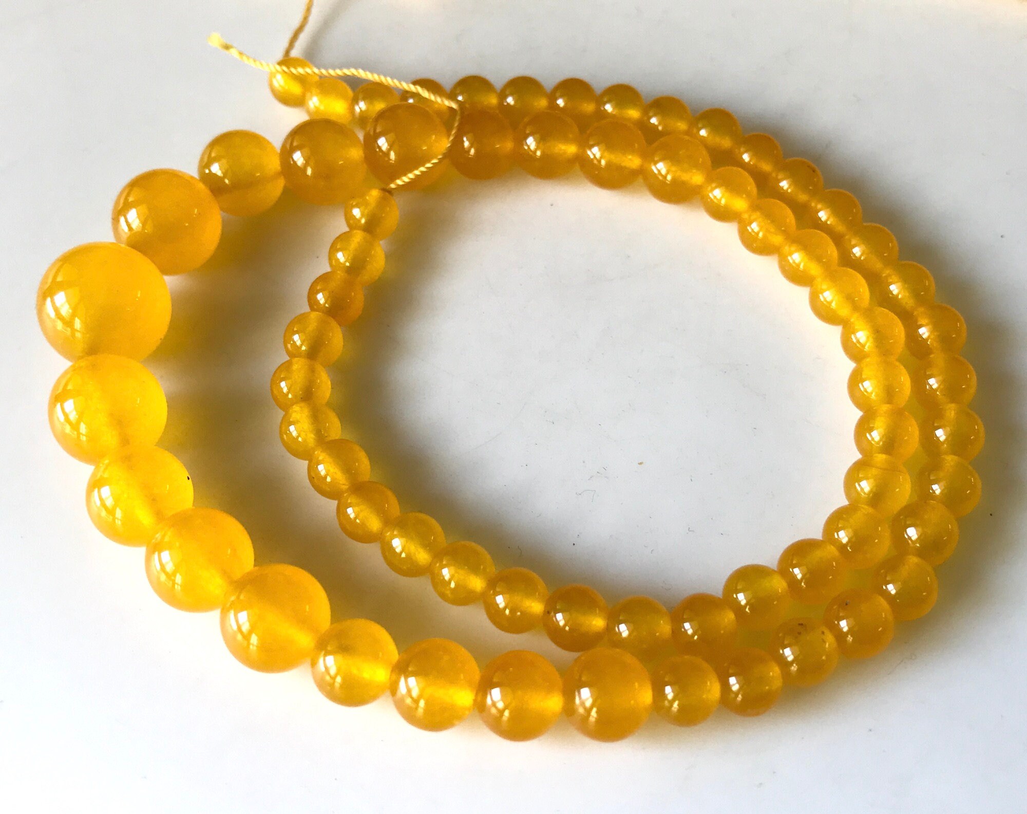 6mm To 13mm Yellow Jade Round Beads Mango Color Yellow Jade | Etsy