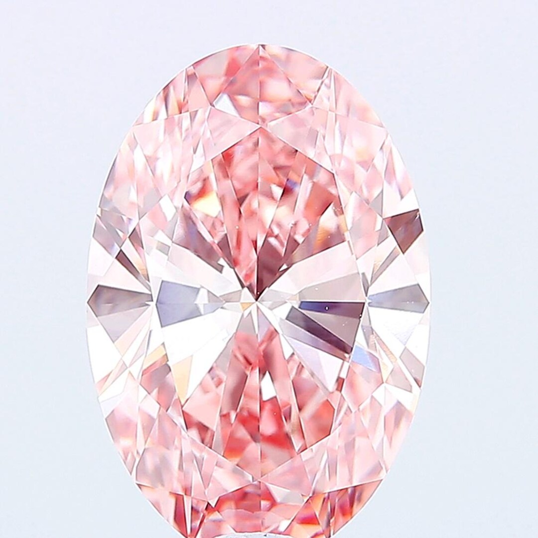 8.25CTW Fancy Vivid Pink Oval Shaped Lab-grown Diamond – IGI Certified ...