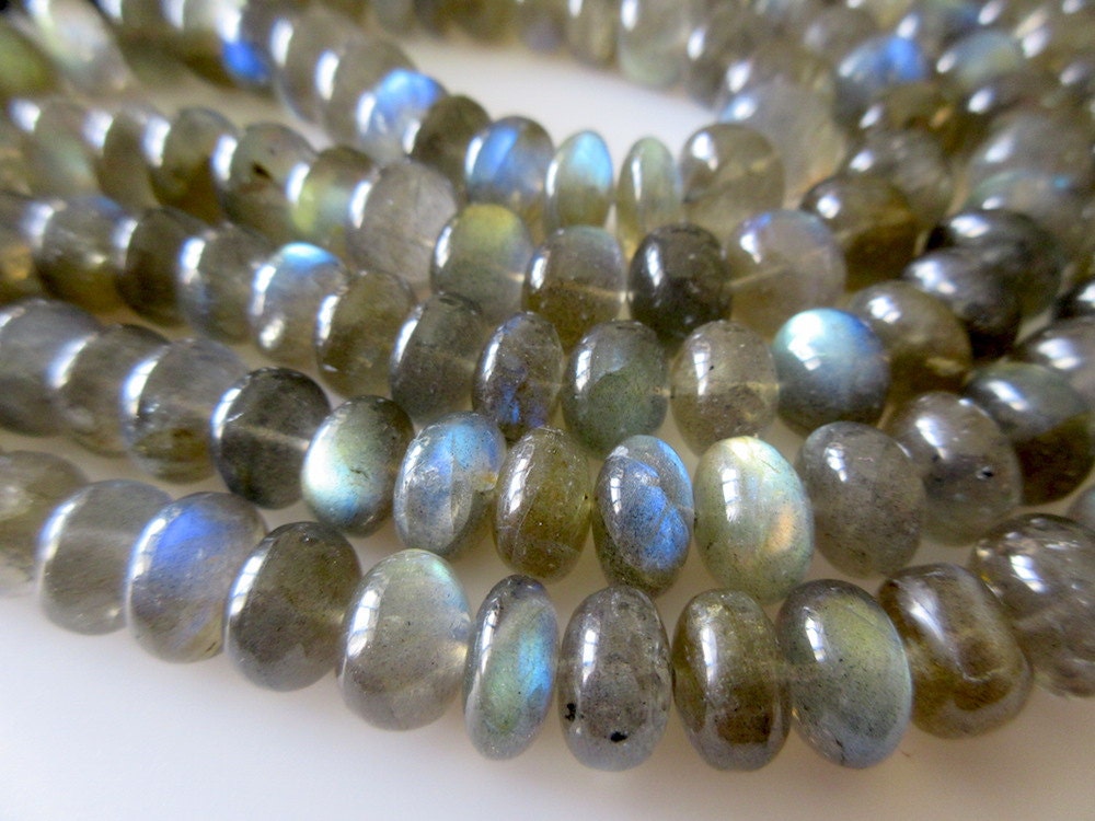 AAA Natural Labradorite Smooth Rondelles Beads 10mm | Etsy