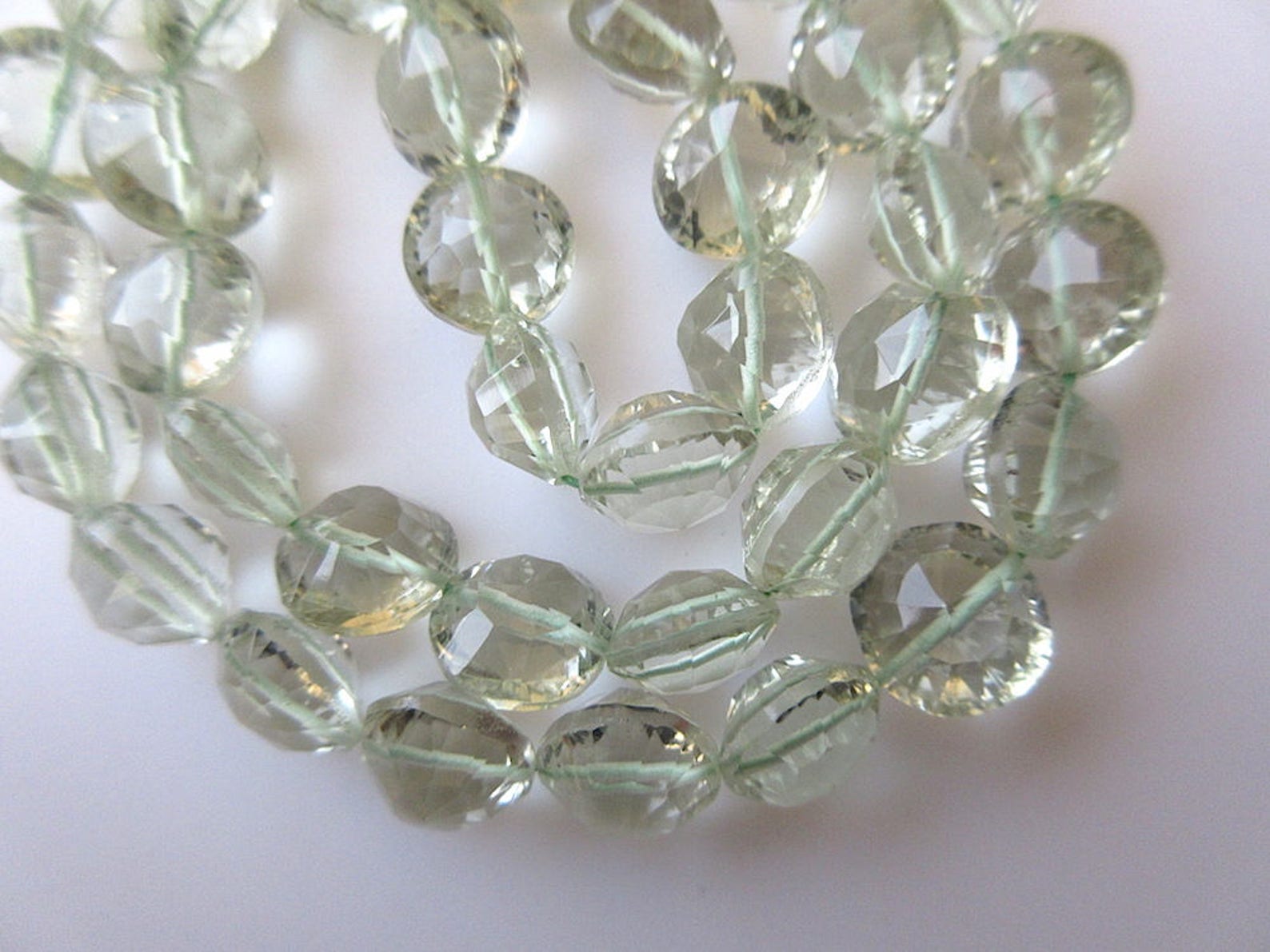 Green Amethyst Concave Cut Beads Concave Cut Round Green - Etsy India