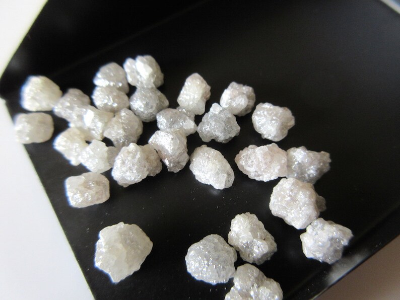 1 Piece 7mm to 8mm White/gray/silver Raw Rough Uncut Loose Diamonds ...