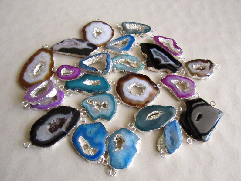 25 Pieces Wholesale Lot Electroplated Druzy Connectors - Etsy