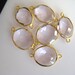 10pcs Pink Color Hydro Quartz Jewelry Bezel Connectors, Silver Gold ...