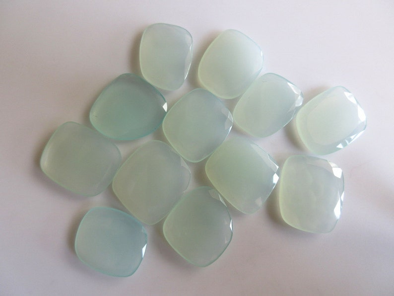 2 Pieces 26mm to 28mm Each Huge Aqua Chalcedony Rose Cut Flat | Etsy