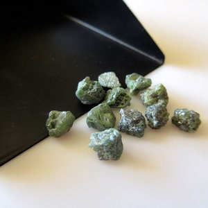 2 Pieces 5mm Each Green Raw Diamond Loose, Natural Rough Uncut Loose ...