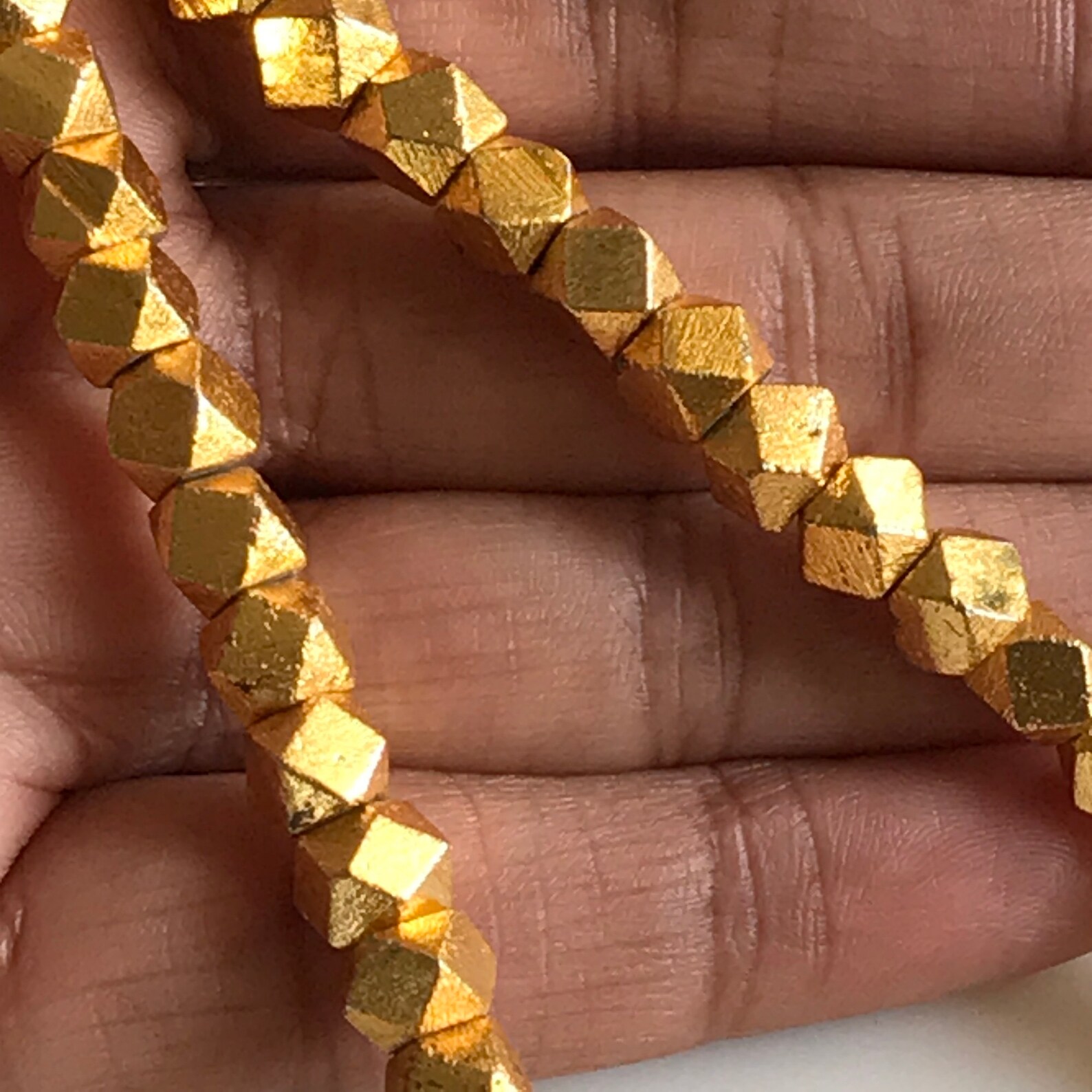 Gold Pyrite Faceted Hexagon Beads, 6mm Wholesale Pyrite Hexagon Octagon ...