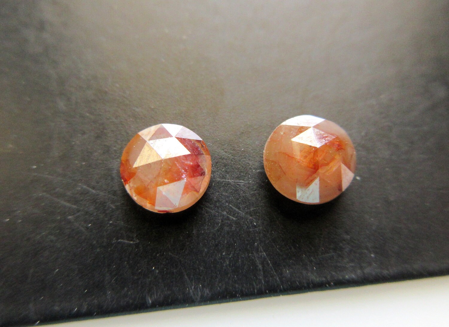 2 Pieces Matched Pairs Natural Red Round Rose Cut Diamond Loose, 4.5mm ...