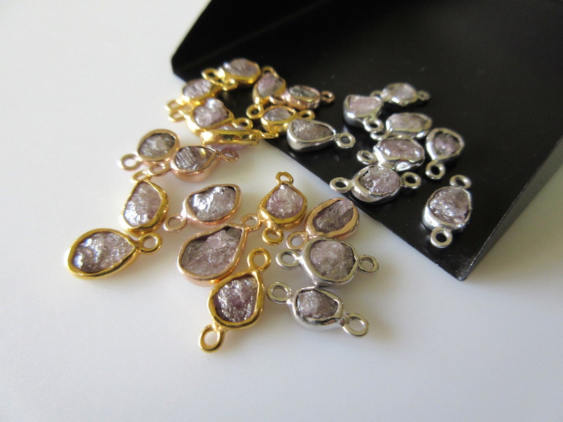 Buy 2 Pieces Natural Rare Raw Rough Pink Diamond Single Loop Online in ...