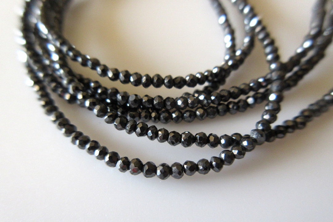 Rare Tiny All 2mm Black Diamond Faceted Beads, Natural Raw Rough ...