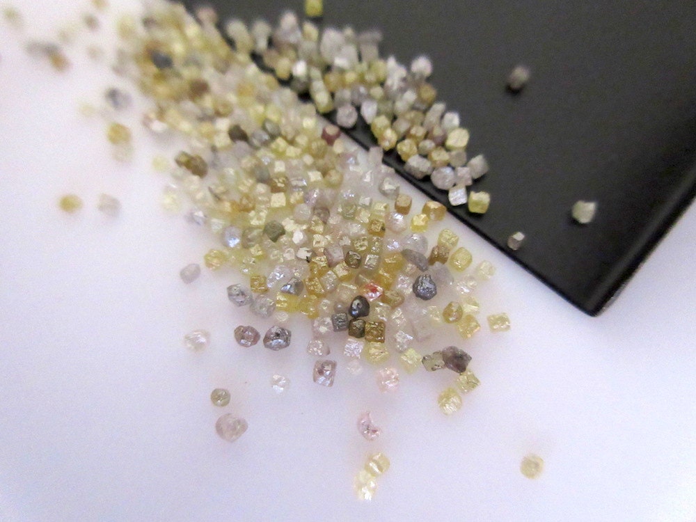 2 Carats Tiny 1mm White Diamond Yellow Diamond Gray Diamond Undrilled ...