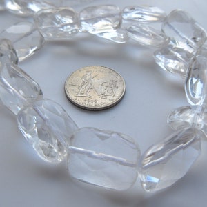 Crystal Quartz Faceted Rectangle Beads, Natural Rock Quartz Crystal ...